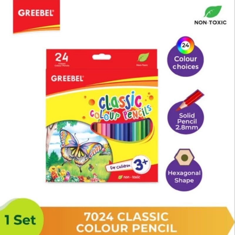Greebel colored pencils 24 long colors (1 set) | Shopee Philippines