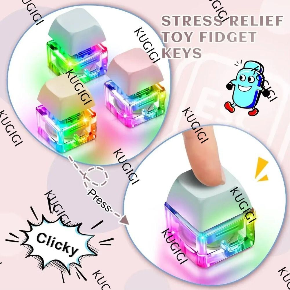 KUGIGI Fidget Keychain, DIY Keyboard Keycap Finger Keyboard Caps, Keys ...