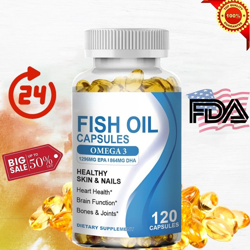 Fish Oil Capsules with EPA+DHA Supports Heart Brain Joints Skin Care ...