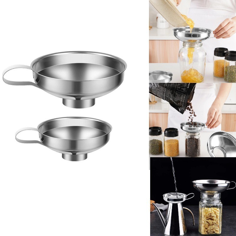 Stainless Steel Wide Mouth Funnel Salad Dressing Jam Large Diameter ...