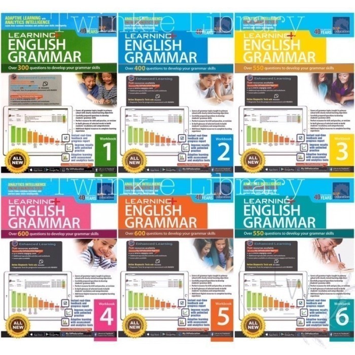 Sap Learning Physical Book+English Grammar Workbook 1 2 3 4 5 6 ...