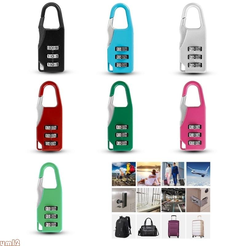 yml2 Travel Mini Padlock Small Lock with 3 Digit Combination Security ...