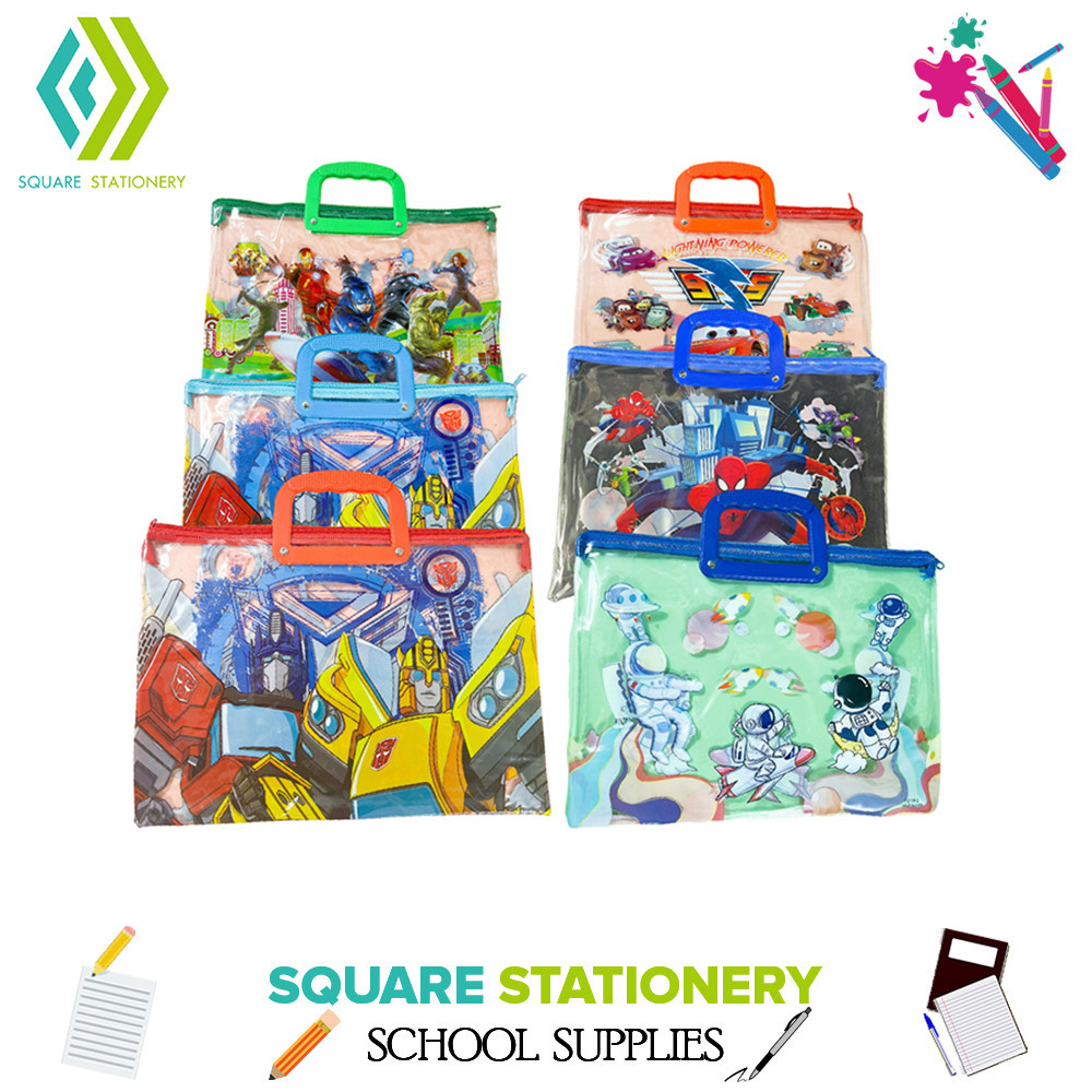 Square Stationery Cartoon Character Expanded Plastic Envelope with ...