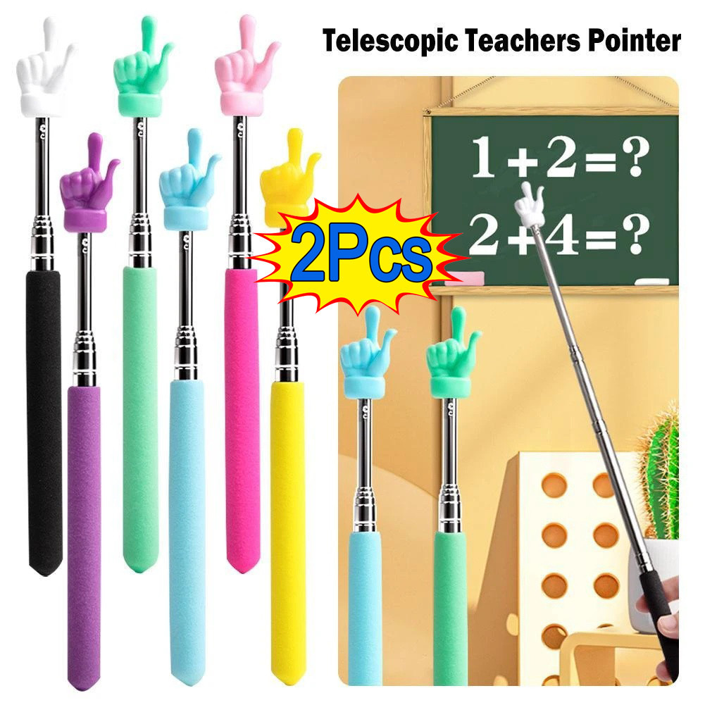 1/2Pcs Classroom Telescopic Teachers Pointer Rod - Finger Design ...