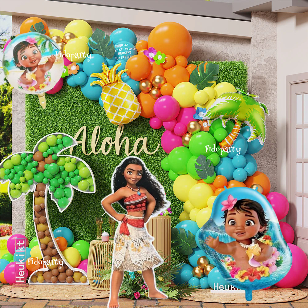 Moana Balloon Garland Kit Moana Princess Roundball Foil Summer Birthday ...