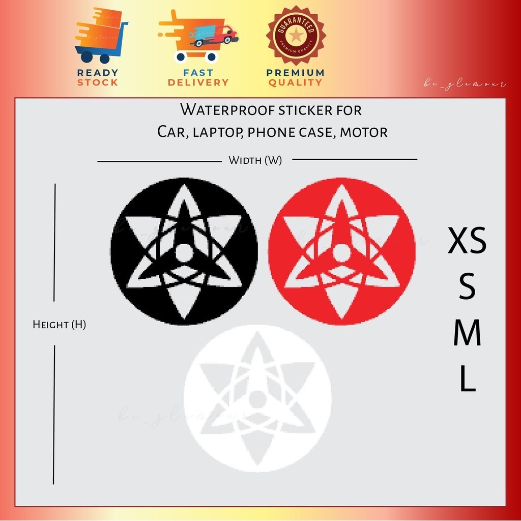 Sasuke Eternal Mangekyo Sharingan reflective Sticker uchiha stiker ...