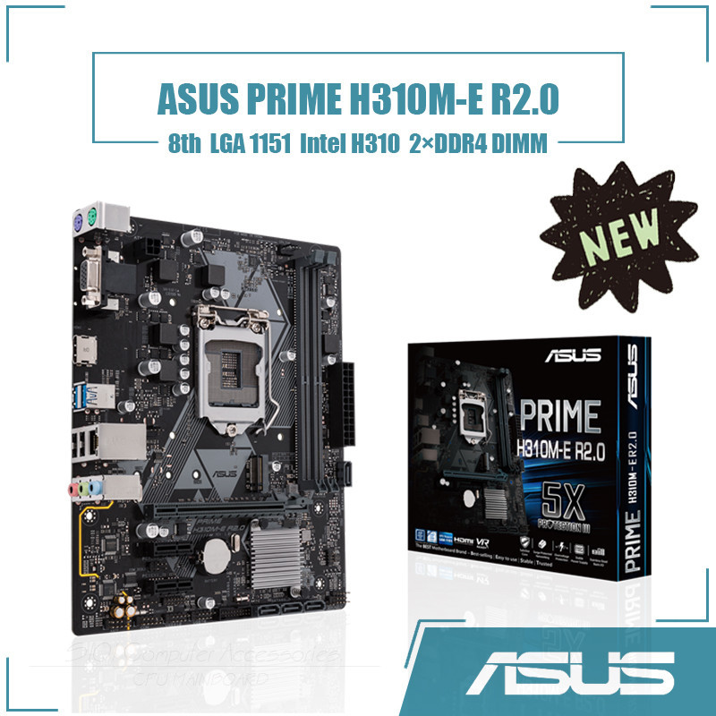 [NEW] ASUS PRIME H310M-E R2.0 Motherboard LGA 1151 2xDDR4 DIMM Intel ...