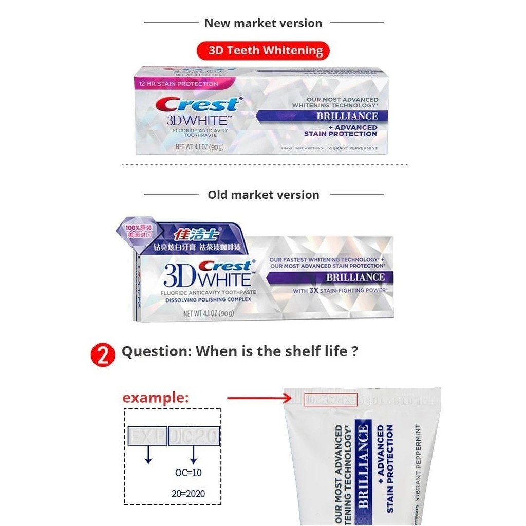 Original Crest Toothpaste 3D White Glamorous White Tooth Paste Dental ...