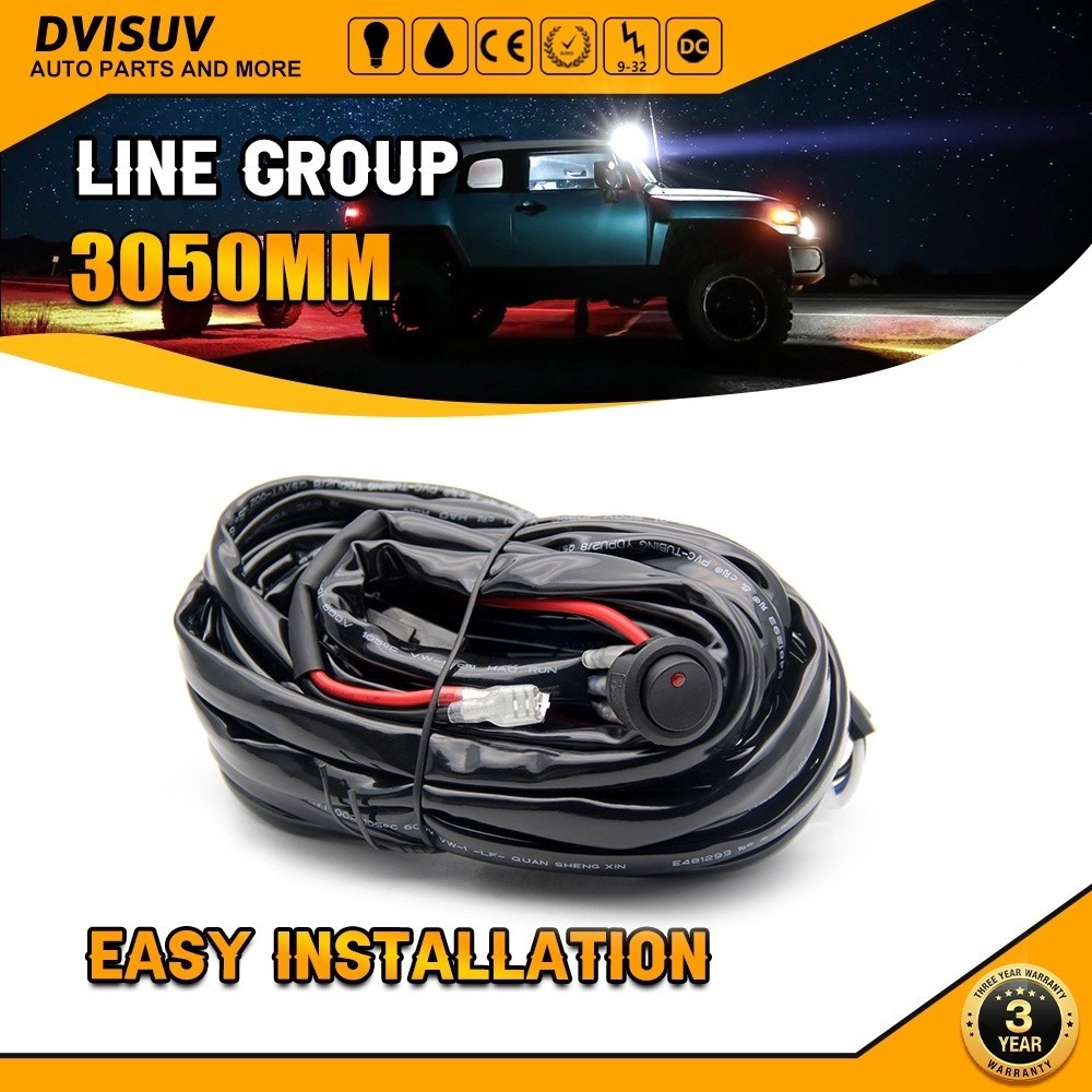 Light Bar Car LED Light Bar Wire 3M 12V 24V 40A Wiring Harness Relay ...