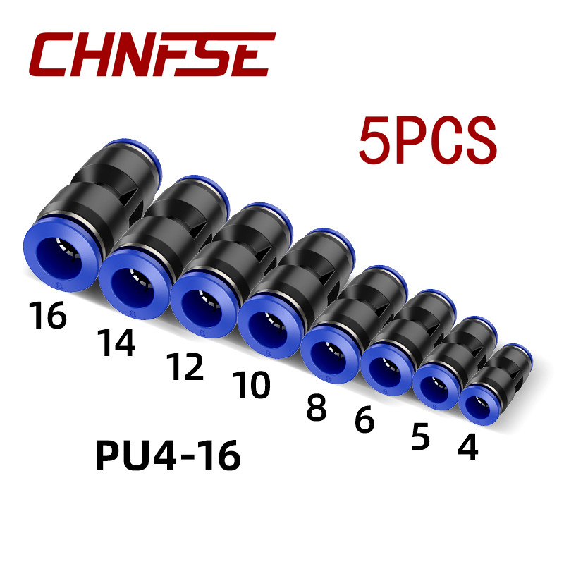 5PCS Pneumatic Fitting Hose Quick Connector Pu Pg Water Fittings 4mm 6mm 8mm 10mm Straight Push ...