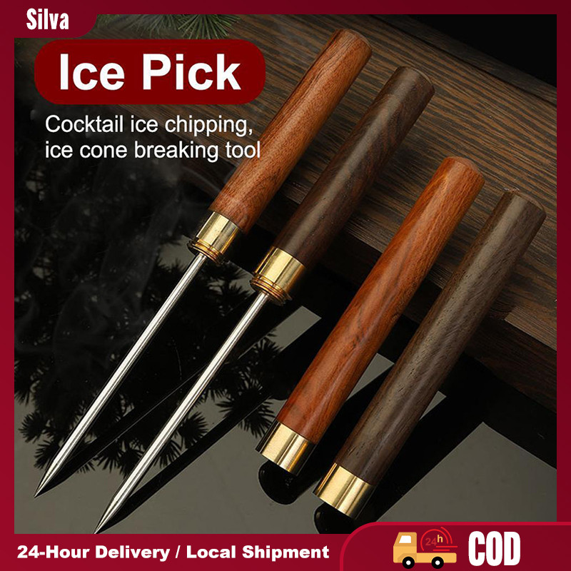 Stainless Steel Ice Pick with Wooden Handle and Safety Cover for ...