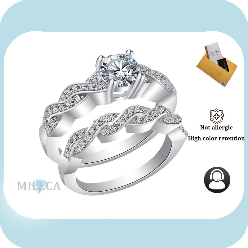 Includes GRA Certificate |Fashion Personality Multi-Diamond Twist Ring ...