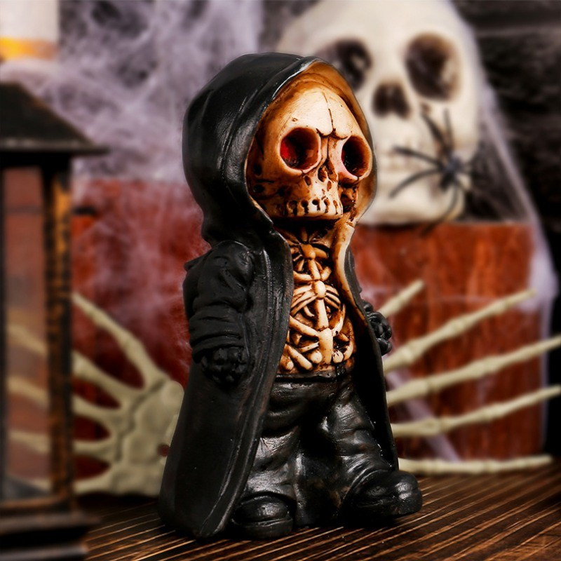 Halloween Standing No Eyeballs Skeleton Resin Skeleton Heads Model ...