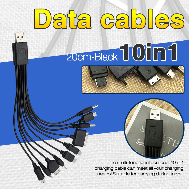 10 In 1 Multifunctional Charger USB Cables Electronics Data Cables ...