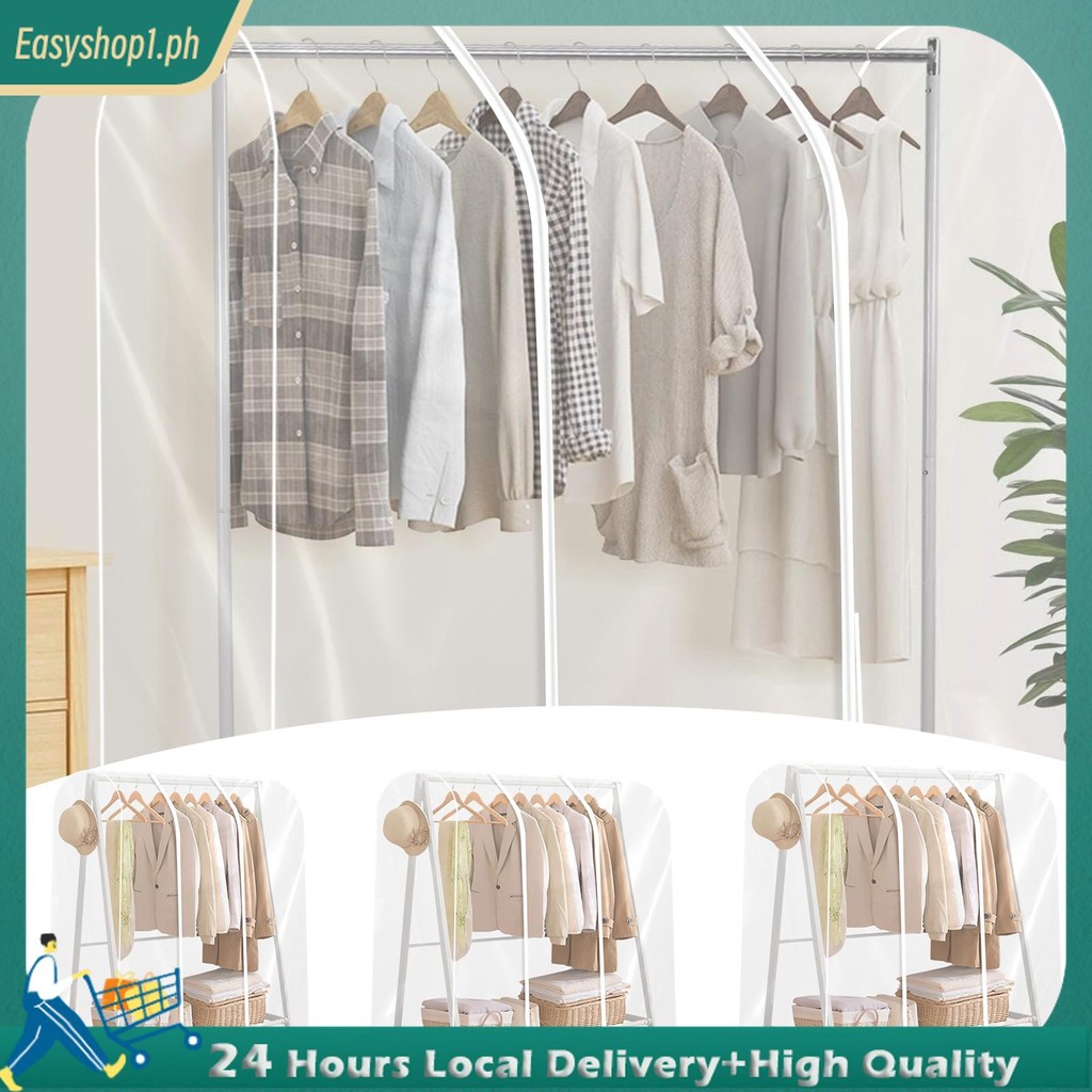Garment Rack Cover Clear Clothing Rack Cover with Zipper Reusable ...
