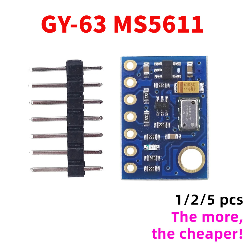 1/2/5pcs GY-63 MS5611 High-resolution Atmospheric Height Sensor Module IIC / SPI Communication ...