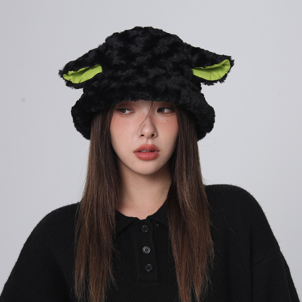 Misskoi [Ready Stock] Lamb Hat Female Winter Bucket Hat Cute Fashion ...