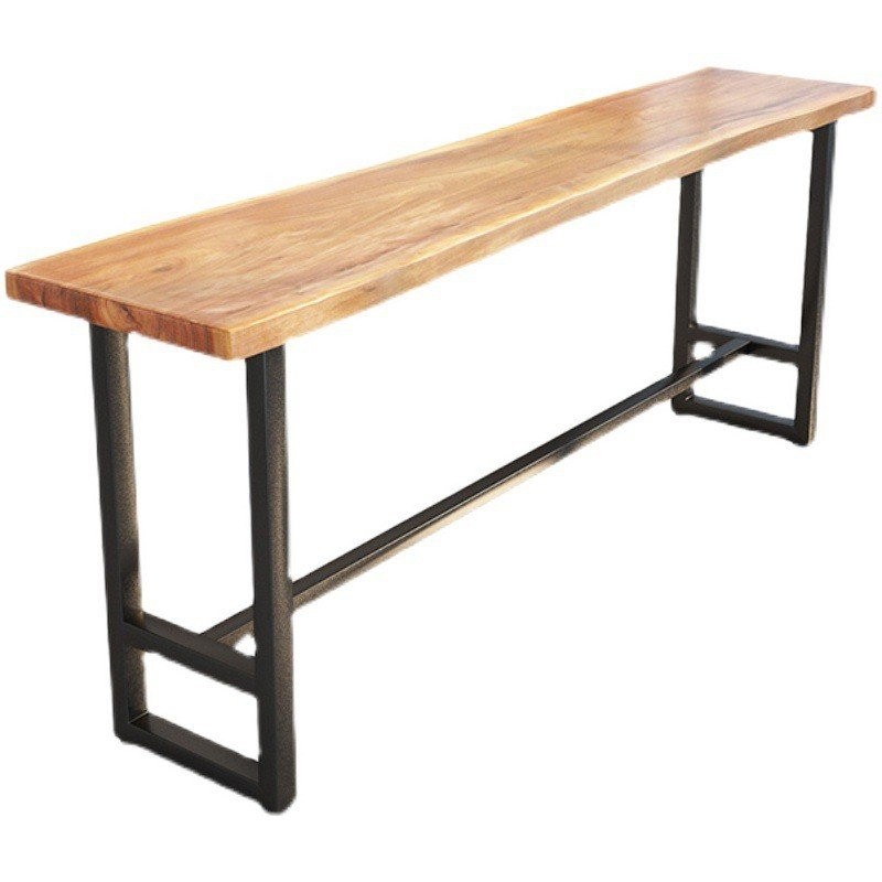 Natural Edge Solid Wood Bar Counter Milk Tea Shop Coffee Shop Iron High ...