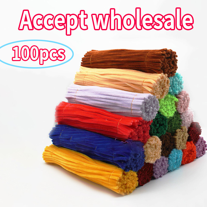 （COD）100pcs Fuzzy Wire Chenille Stems Diy Handicraft Material Packaging ...