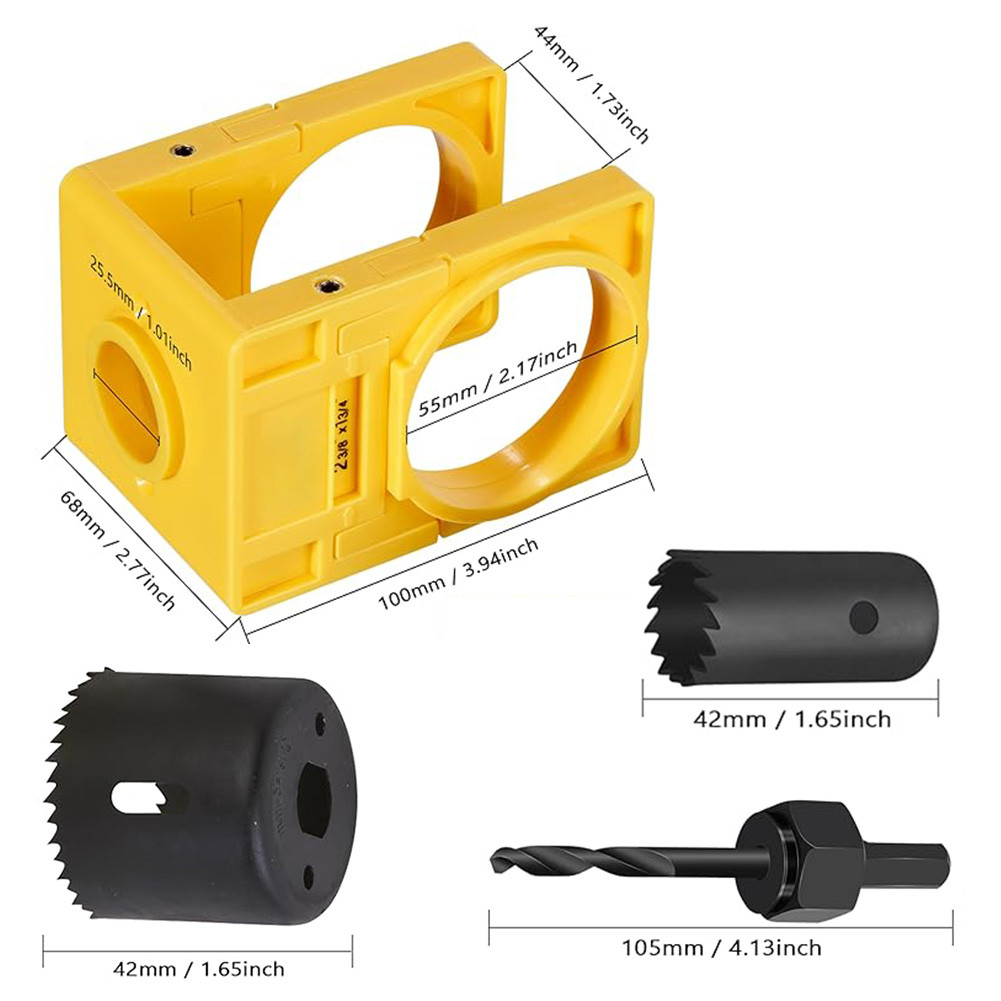 1-3/8 Inch - 1-3/4 Inch Lock Installation Kit with Guide Template for ...