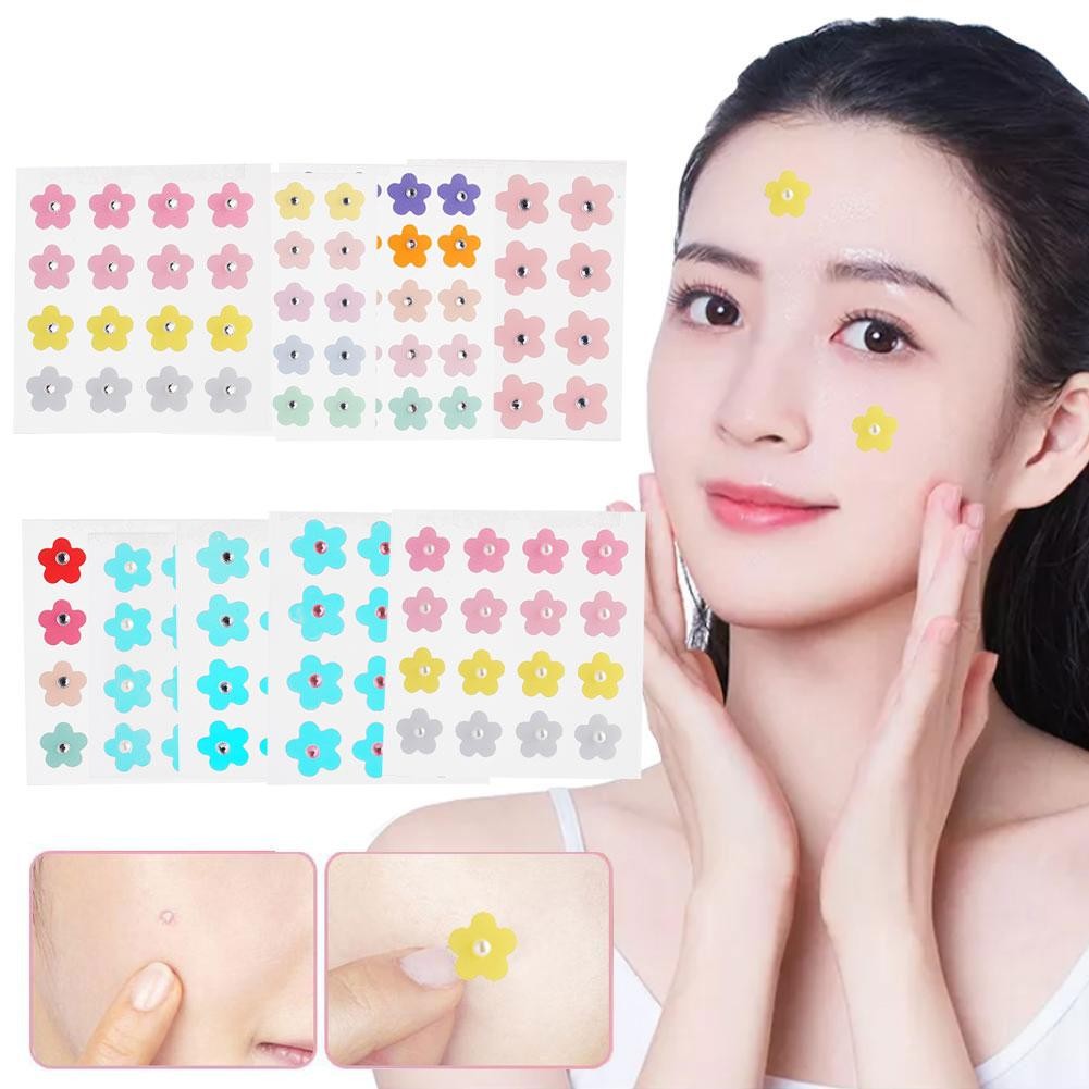 Colored Flowers Acne Pimple Patches Anti-acne Hydrocolloid Concealer ...