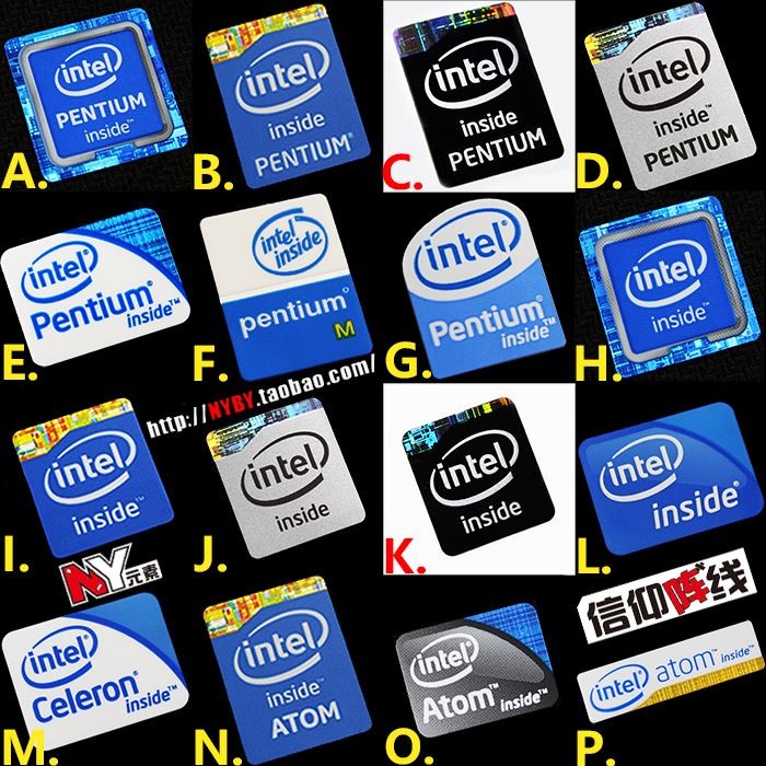Digital Sticker Original intel Pentium Pentium ATOM Laptop Computer ...