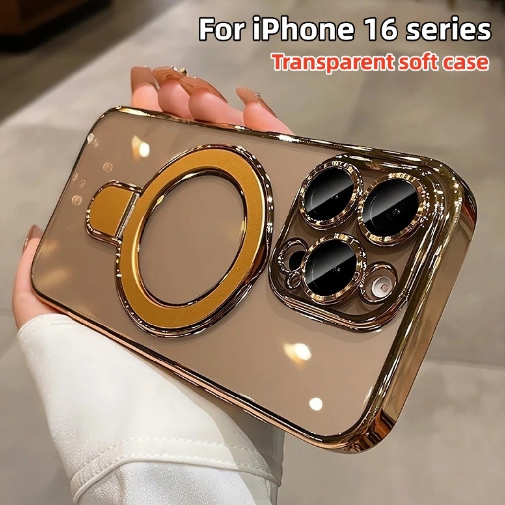 Luxury Plating Bracket Case for iPhone 16 15 14 13 12 Pro Max 16 Plus ...