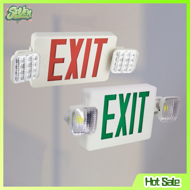 Emergency Light Exit Sign, UL Listed, 120V-277V AC, 3H 2x3W, Fire ...