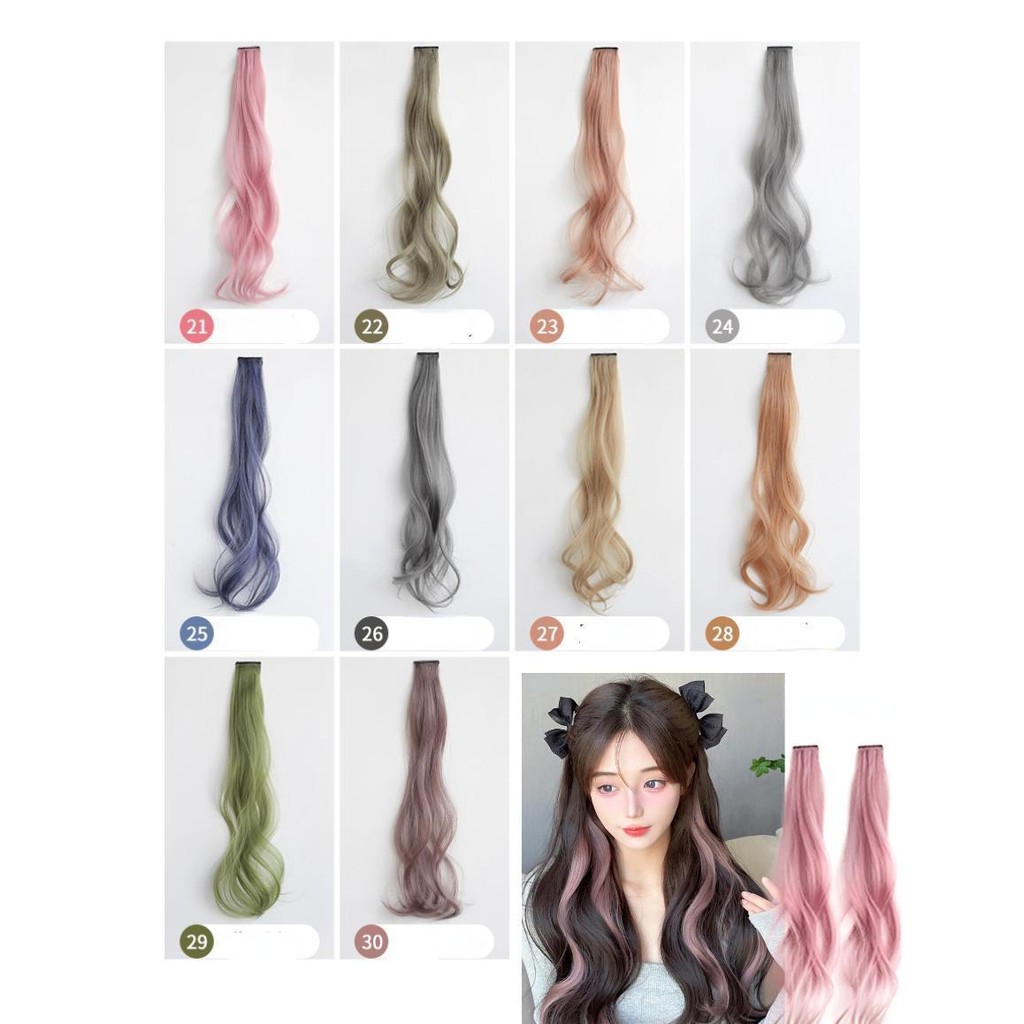 Female Long Hair Simulation Hair Piece Seamless Hair Extension Strip ...