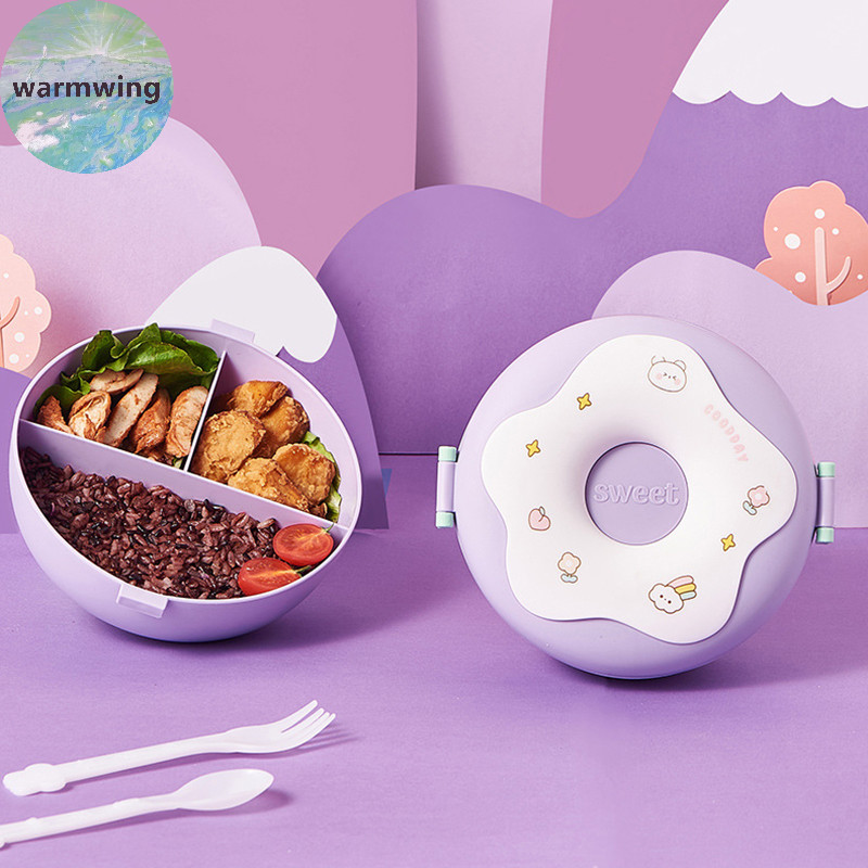 Warmwing Lunch Box For Kid School Child Snack Box Donut Cartoon Leakproof Bento Box Lunch Bags ...