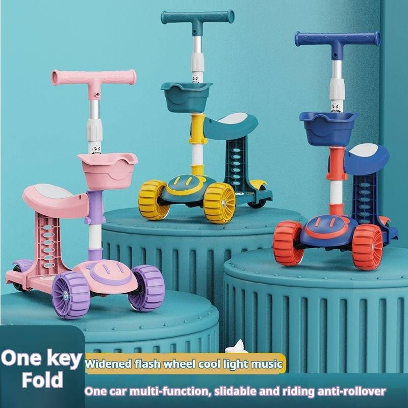 Scooter, children's three in one, can sit, slide, single foot, slide ...