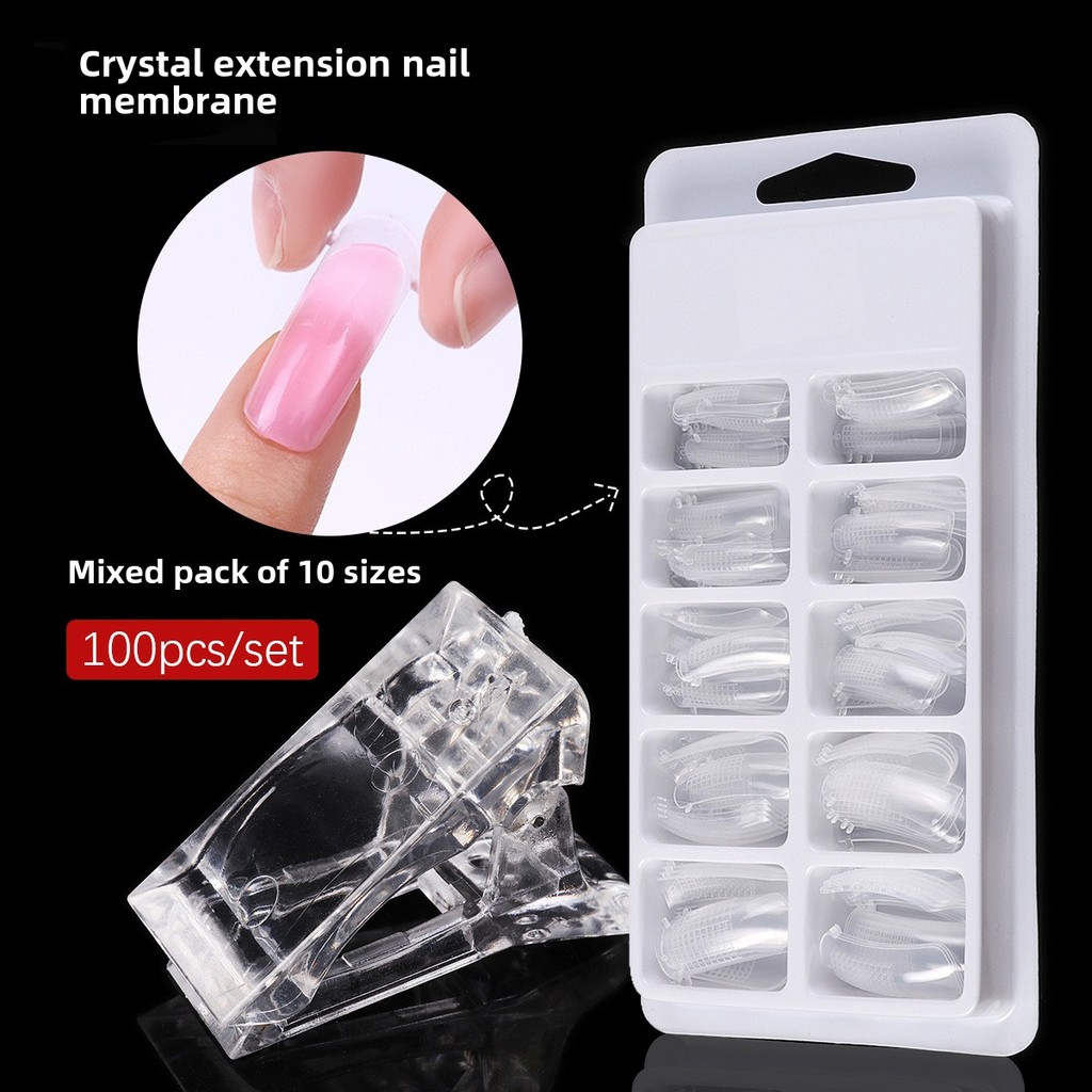 Quick Building Mold Tips Nail Dual Forms Finger Extension Art UV Gel ...