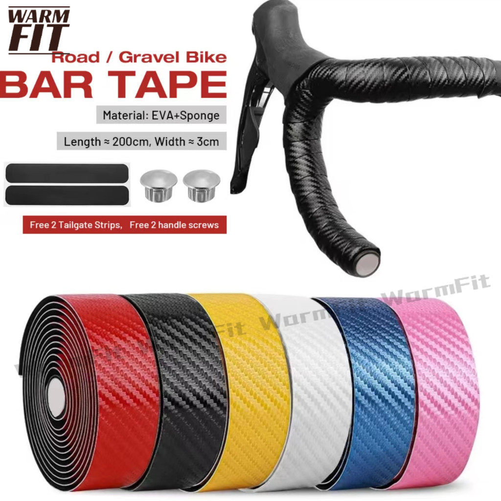 1pair Bike HandleBar Tape Roadbike Carbon Fiber Non-slip Wrap Bicycle handlebar tape | Shopee ...