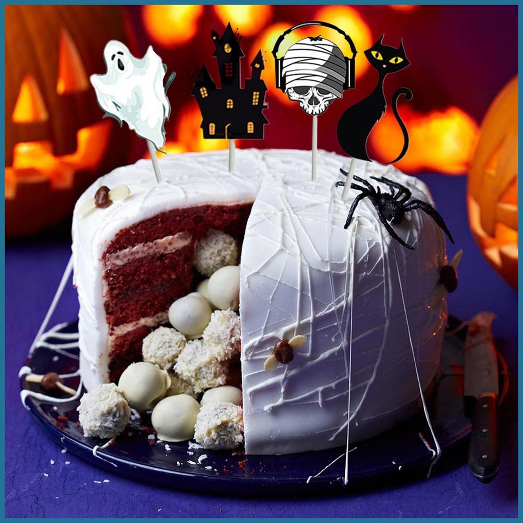 Happy Halloween Cake Topper 12X Birthday Cake Decor Halloween Cupcake ...