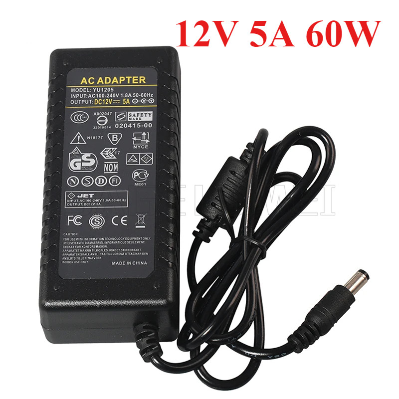 12V Power Supply DC12V Unit 5A 60W Transformer AC 110V 220V 220 V to DC ...