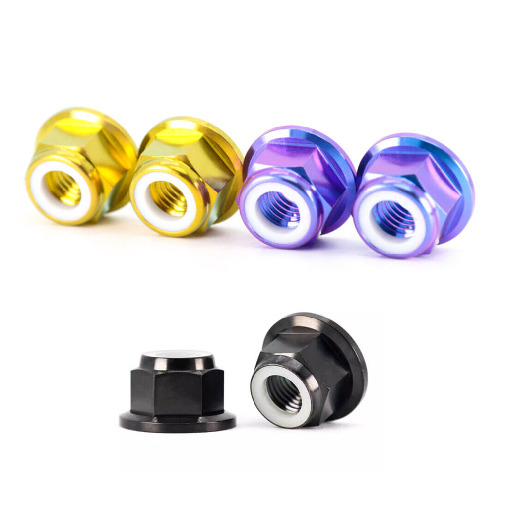 Titanium Nyloc Self Locking Hex Flange Nuts M5 M6 M8 M10 M12 TC4 ...