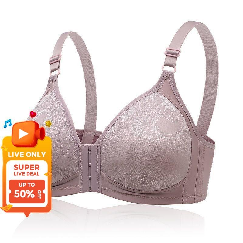 Front-Closure Push Up Bra - Seamless Wireless for Women (36B-44C, 5 ...