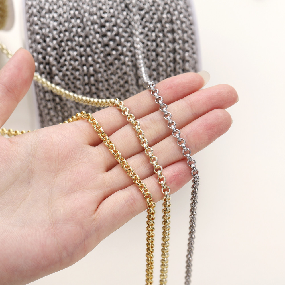 0.5/1m/pack 14K/18K Gold Color Plated Copper Flat Cross Chains for DIY ...
