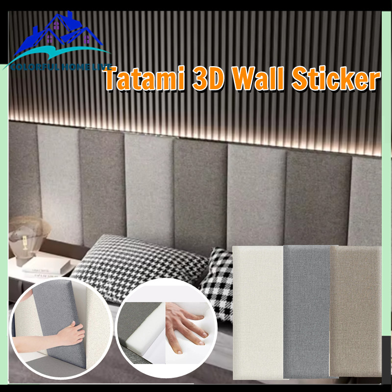 Bed Headboard Bedroom Decoration Anti-collision Wood Panels Tatami Self ...