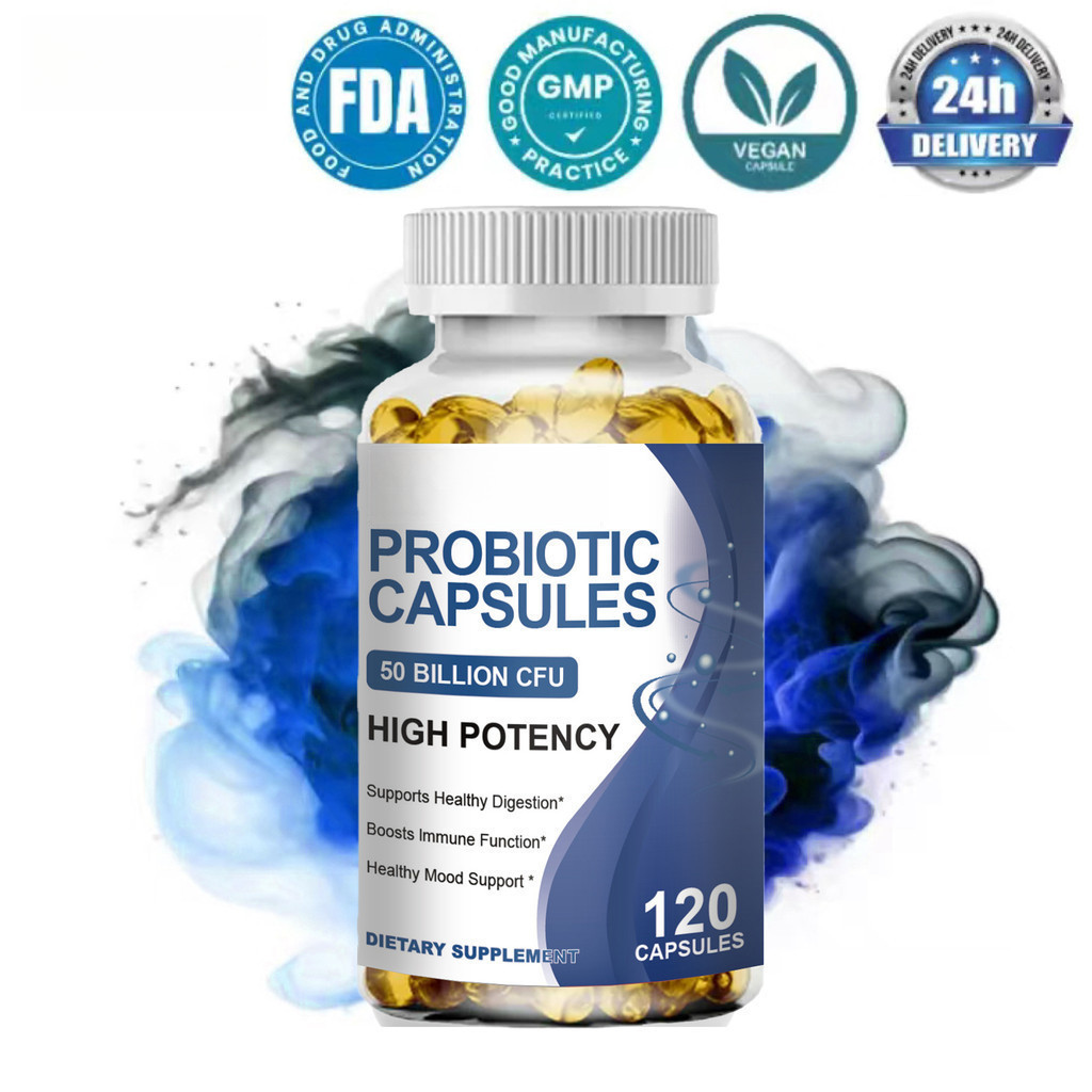 Probiotic Capsules with Prebiotics &Digestive Enzyme promote digestion with 50 billion CFU ...