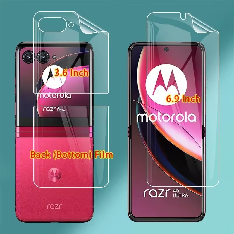 For Motorola Razr 60 50 40 Ultra 3 in 1 Full Protection Soft Film For ...