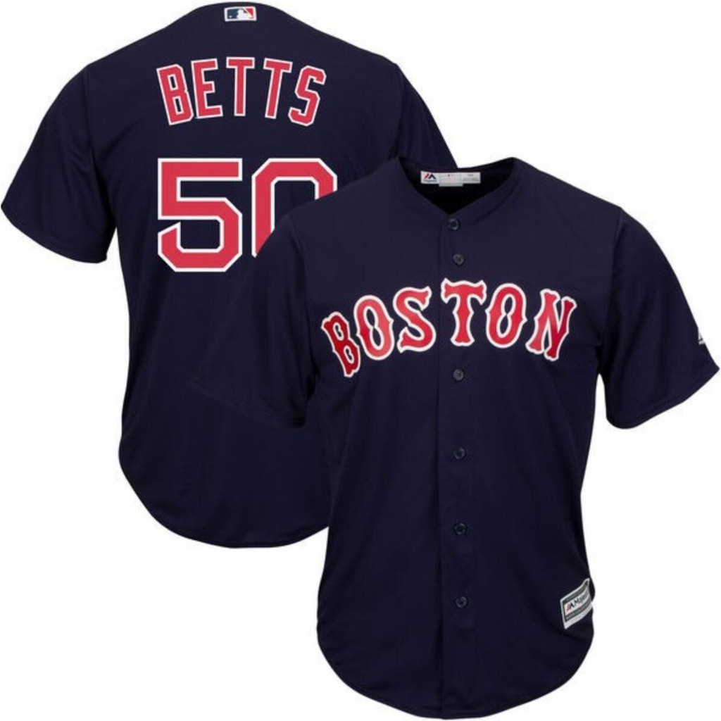 Mens Boston Red Sox 50 Mookie Betts Baseball Jersey Red White Gray Navy ...