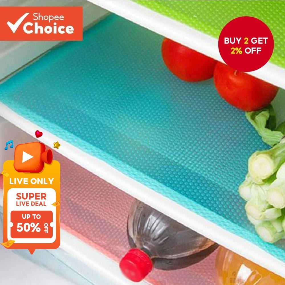 4 Pack Fridge Mats, Washable Refrigerator Mat Liners Easy Clear ...