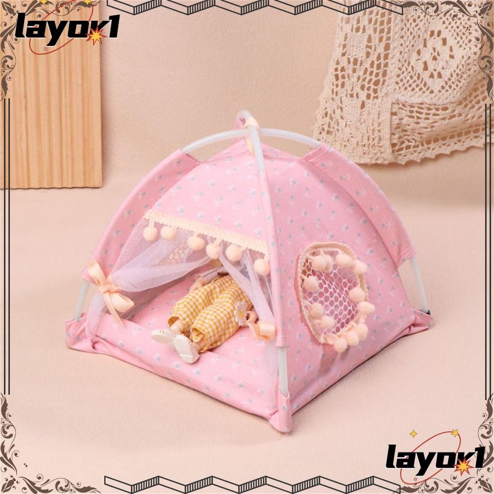 LAYOR Tent Model, Miniature Pink Toys Micro Scene Construction, Cute ...