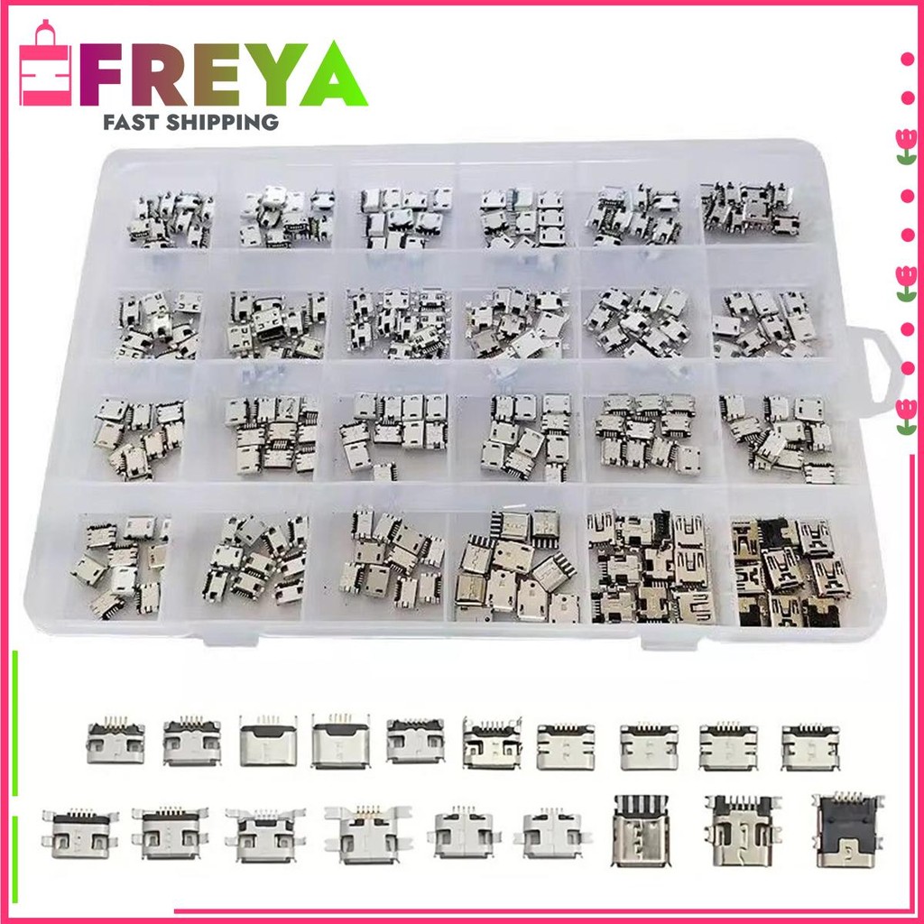 240Pcs Commonly Micro USB Socket Data Sync Micro USB Female Port 5 Pins ...