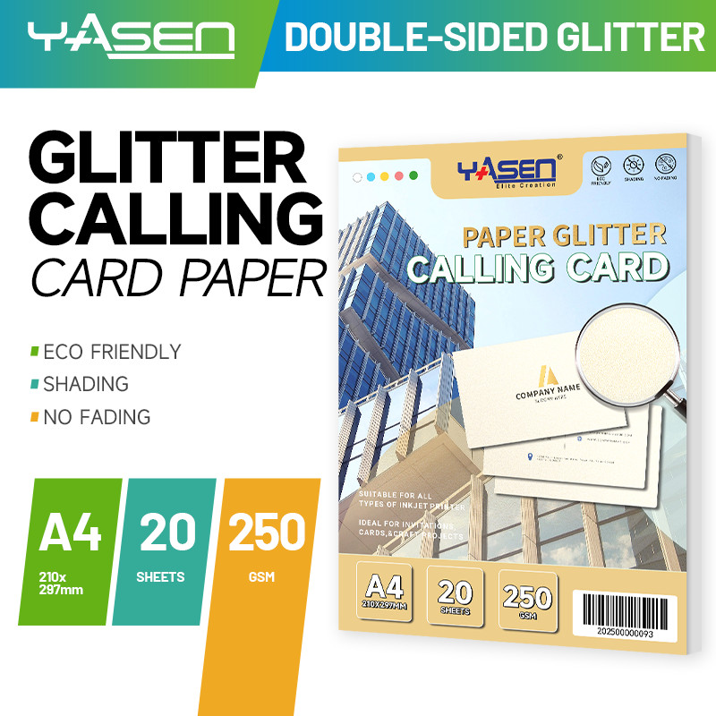 Yasen Premium Glitter Calling Card Paper/250gsm A4 20 Sheets For ...