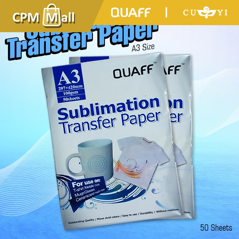 [1 PACK] A3 Size Quaff Sublimation Transfer Paper (50 Sheets/Pack ...