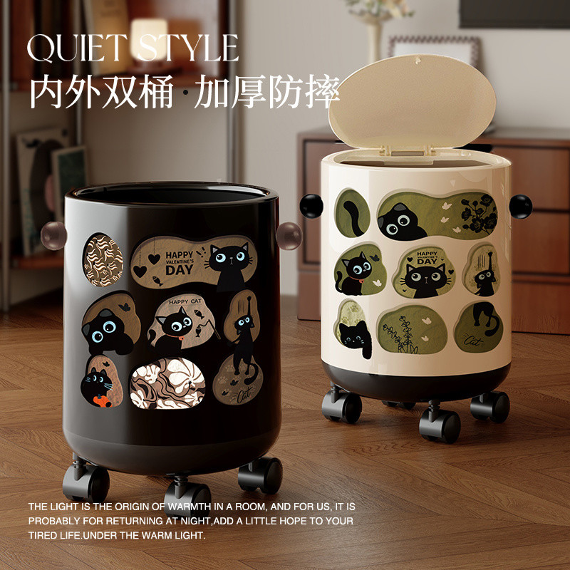 Medieval Style Trash Can Household 2025 New Style Living Room Retro ...
