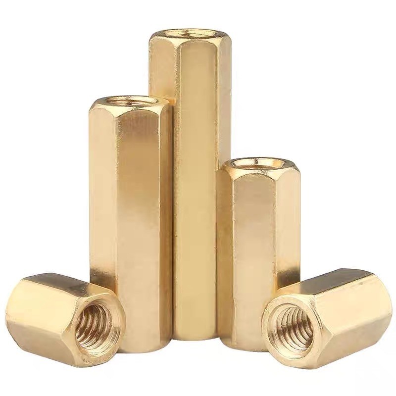M2 Brass Double-Channel Hexagonal Column Female Hexagonal Straight ...