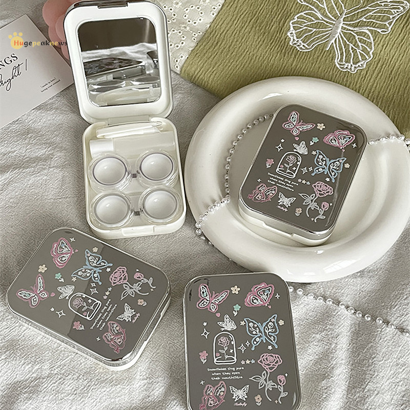 hugepeaknews Two Pack Contact Lens Case For Girls Portable Mini Contact ...